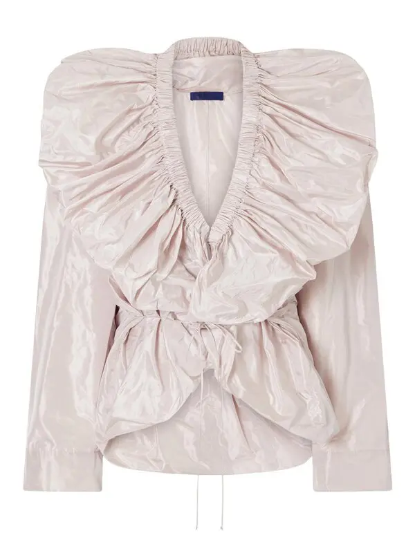 Sharon Wauchob Gathered Silk Duchess-satin Blouse - Pink