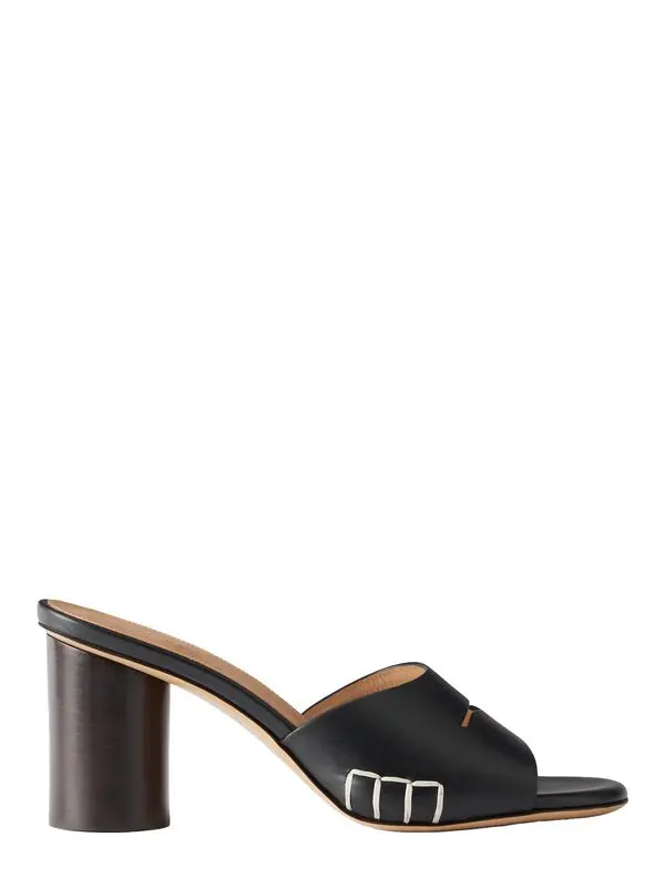JW Anderson Leather Heeled Mules - Black