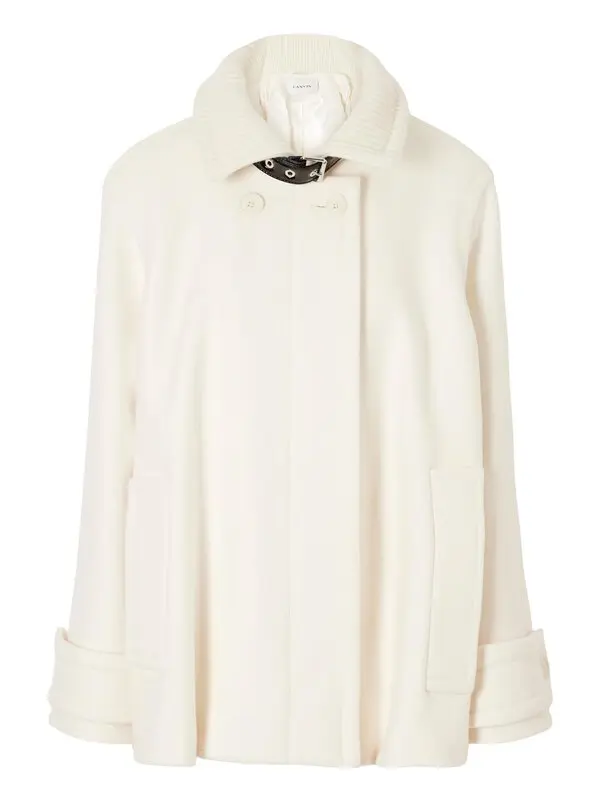 LANVIN Belted Wool Trench Coat - White