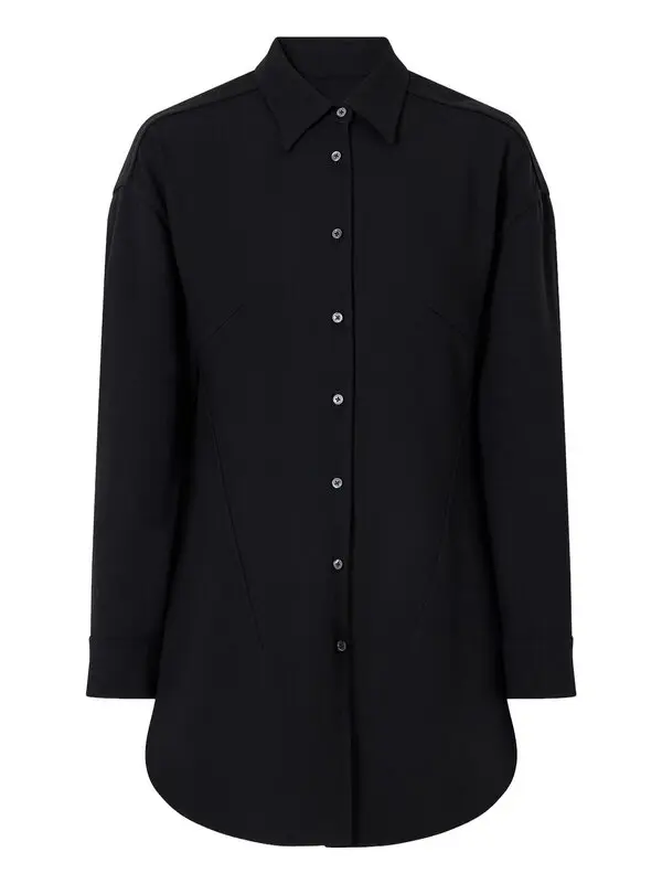JIL SANDER Wool-blend Twill Shirt - Black