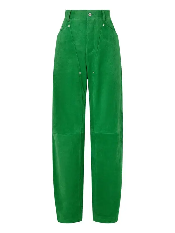 Bottega Veneta Suede Straight-leg Pants - Green