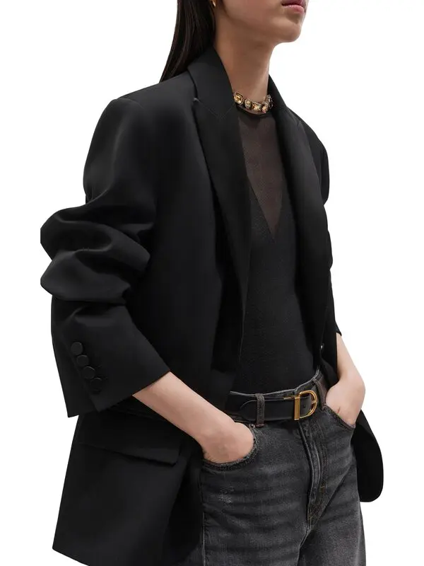 ME+EM Oversized Tuxedo Jacket With Shawl Lapel - Black