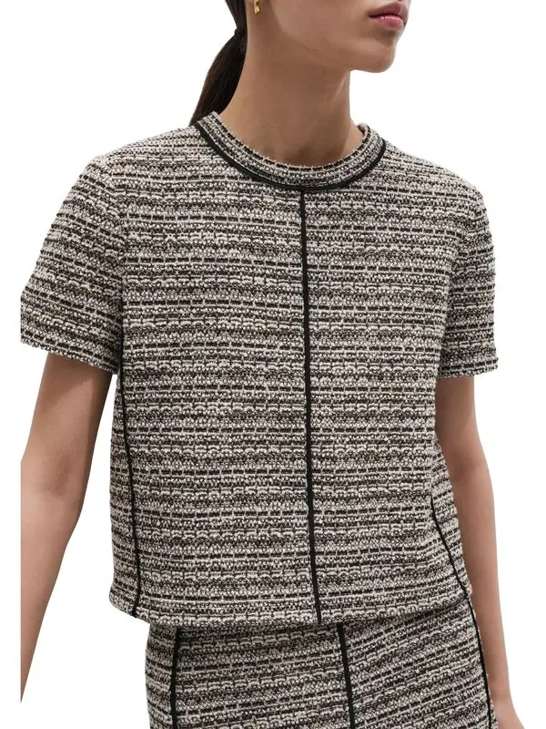 ME+EM Soft Tweed Tee - Brown Multi