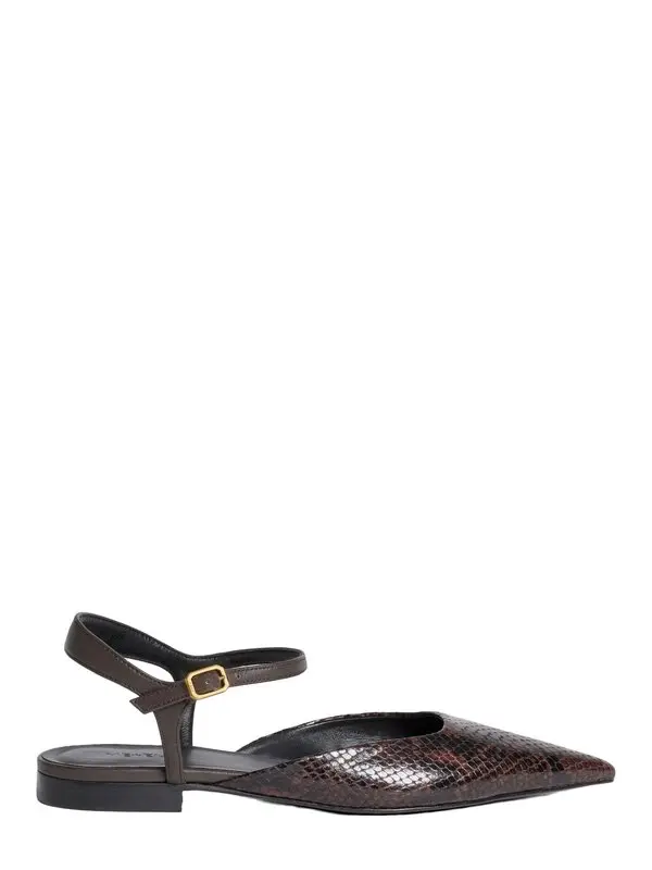 ME+EM Point Toe Flat - Chocolate Multi