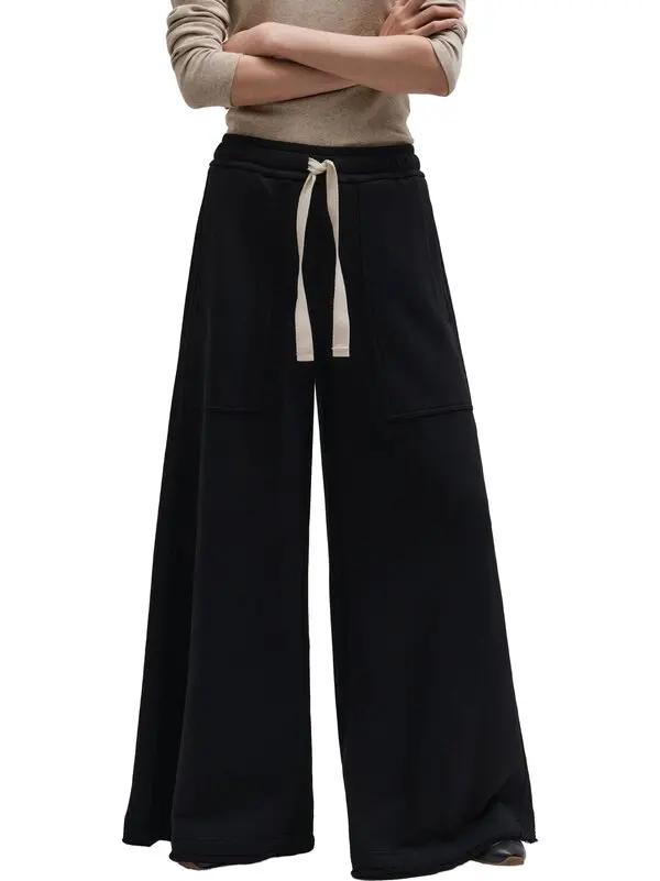 ME+EM Drawcord Sweatshirt Wide Leg Trousers - Black