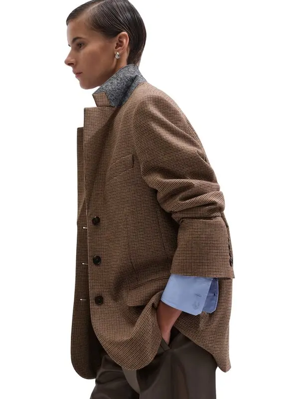 ME+EM Intelligently Oversized Jacket - Pecan Brown Multi