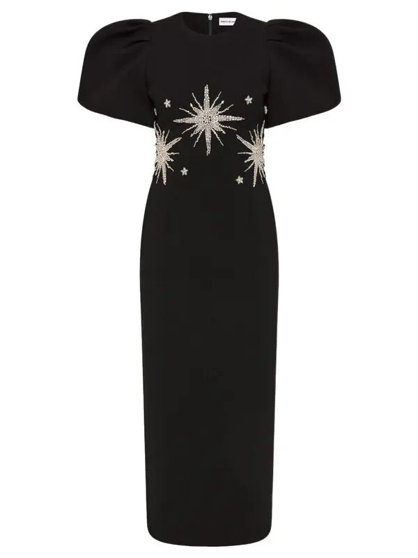 Rebecca Vallance Estella Midi Dress With Star Embellishments - Black