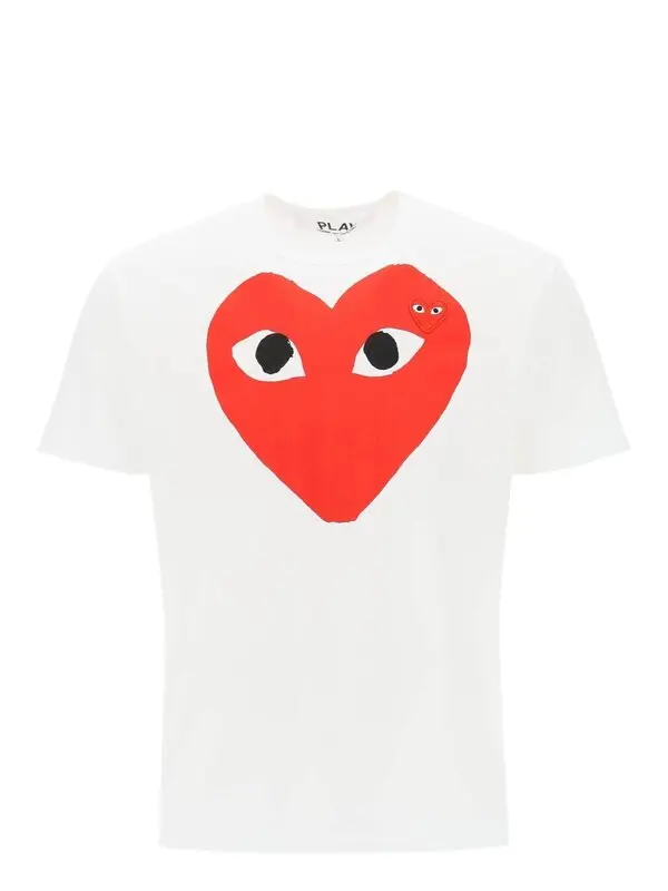 Play Comme Des Garcon Heart-print T-shirt - White
