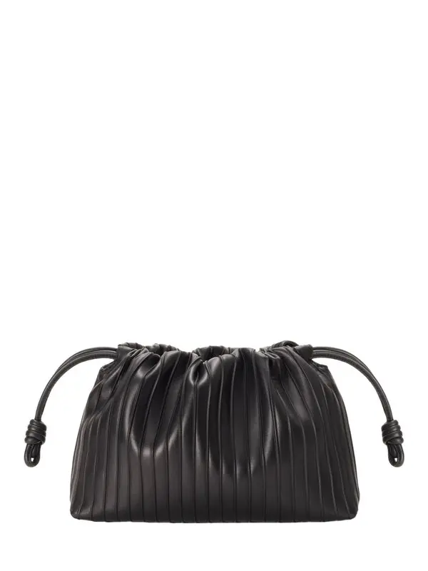 Loewe Medium Flamenco Pleats Purse In Nappa Lambskin - Black