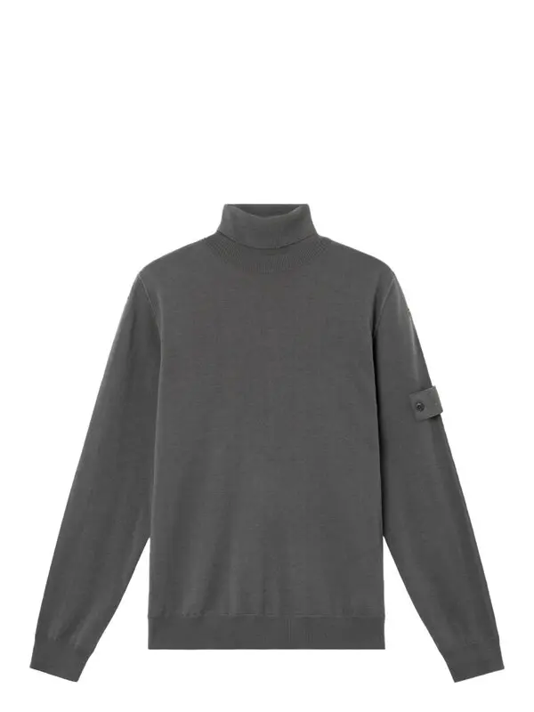Stone Island Logo Patch Roll-neck Jumper - Dark Gray