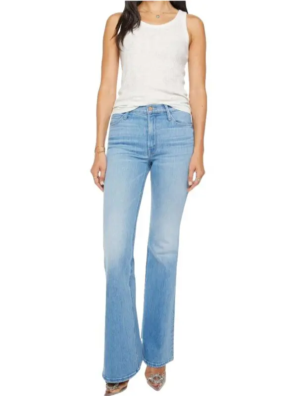 MOTHER The Doozy High Rise Flare Jeans - Blue