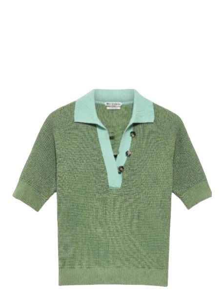 J.W.ANDERSON Jw Anderson Knitted Button Polo Top - Mint Green