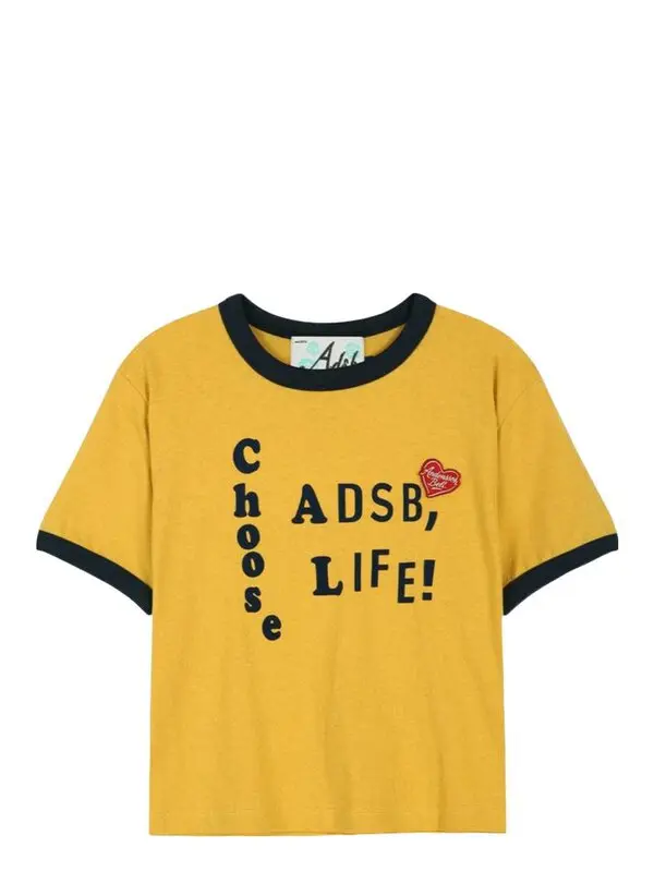 Andersson Bell Crewneck T-shirt With Retro Graphic Details - Yellow