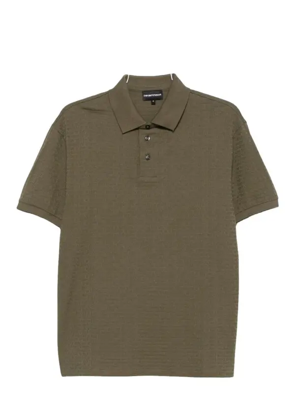 Emporio Armani Logo-jacquard Short-sleeves Polo Shirt - Green
