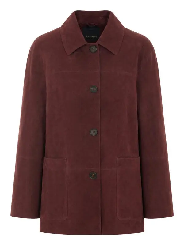 Max Mara Long Sleeve Leather Jacket - Red