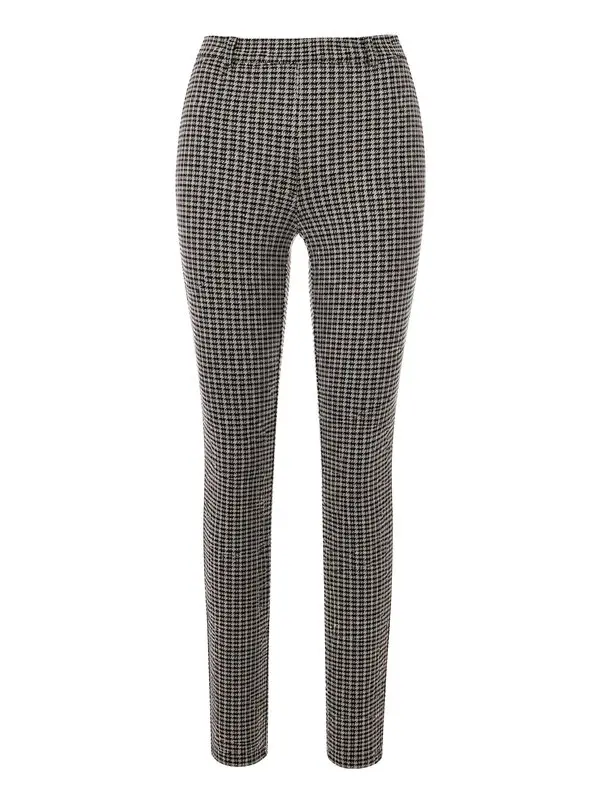 Patrizia Pepe Houndstooth Pattern Slim-fit Trousers - Beige/grey