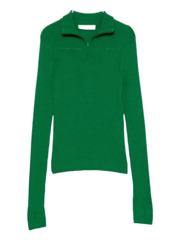 THE FRANKIE SHOP Long-sleeve Zip-up Sweater - Green