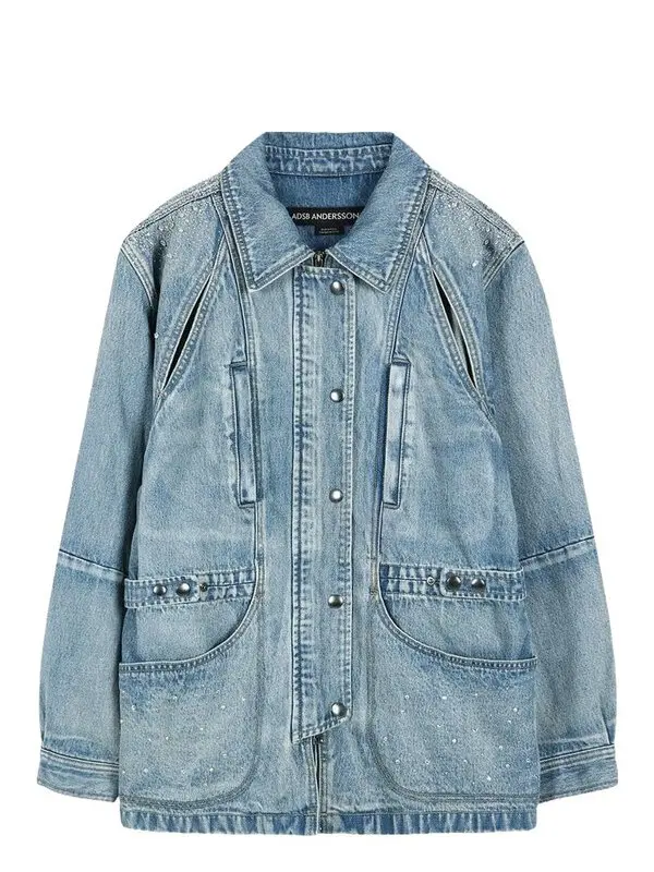 Andersson Bell Jeweled Denim Jacket - Blue