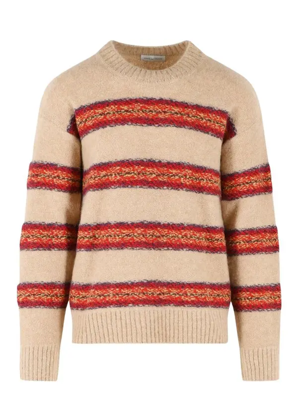 Dries Van Noten Striped Crewneck Jumper - Cream