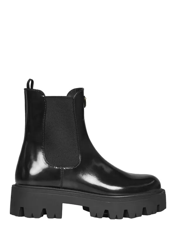 Prada Brushed Lug-sole Ankle Boots - Black