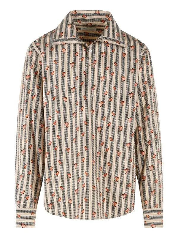 Dries Van Noten Vertical Striped Shirt - Beige