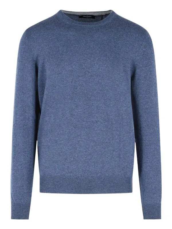GRAN SASSO Crew Neck Long Sleeve Sweater - Lightblue