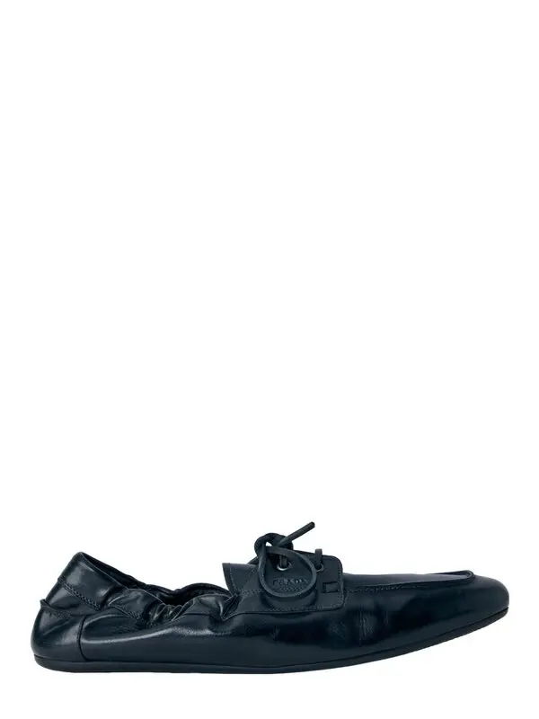 Prada Leather Moccasins - Black