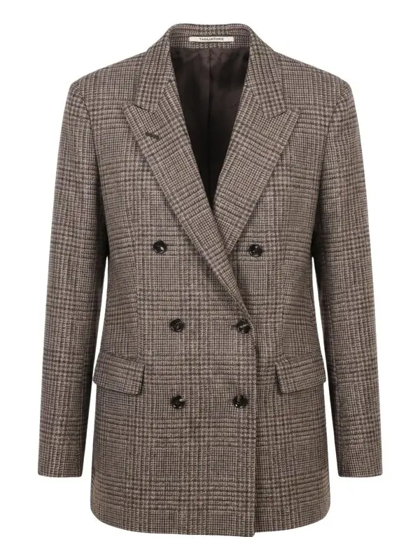 Tagliatore Jasmine Double-breasted Check-pattern Blazer - Gray