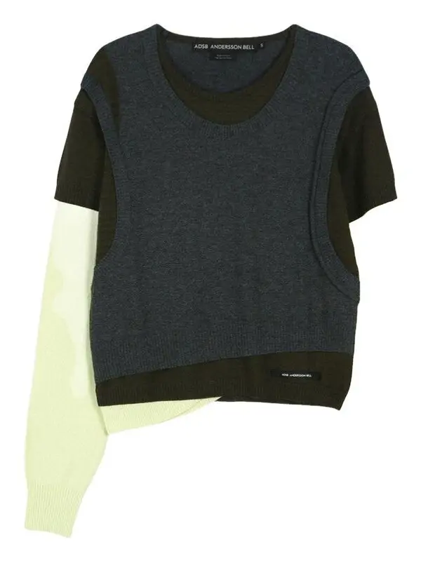 Andersson Bell Layered Knit Sweater - Green