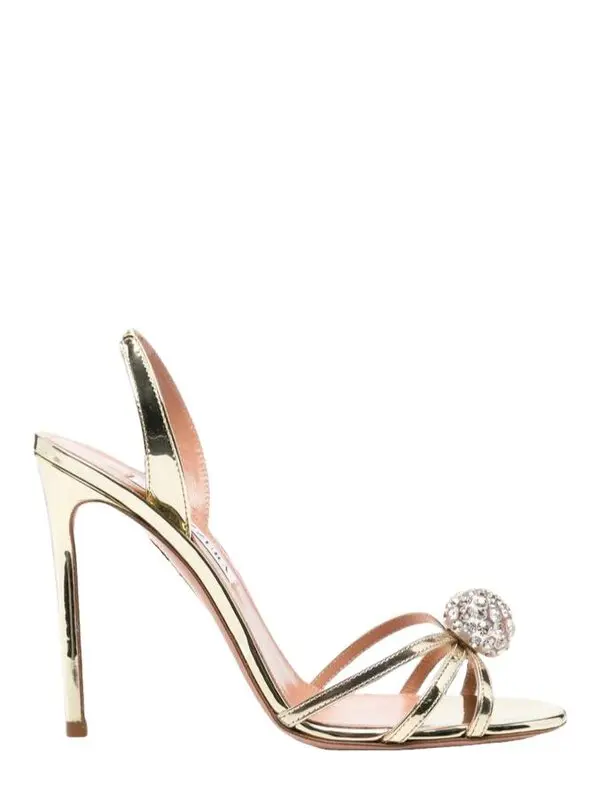 AQUAZZURA Crystal-embellished Stiletto Sandals - Gold-tone