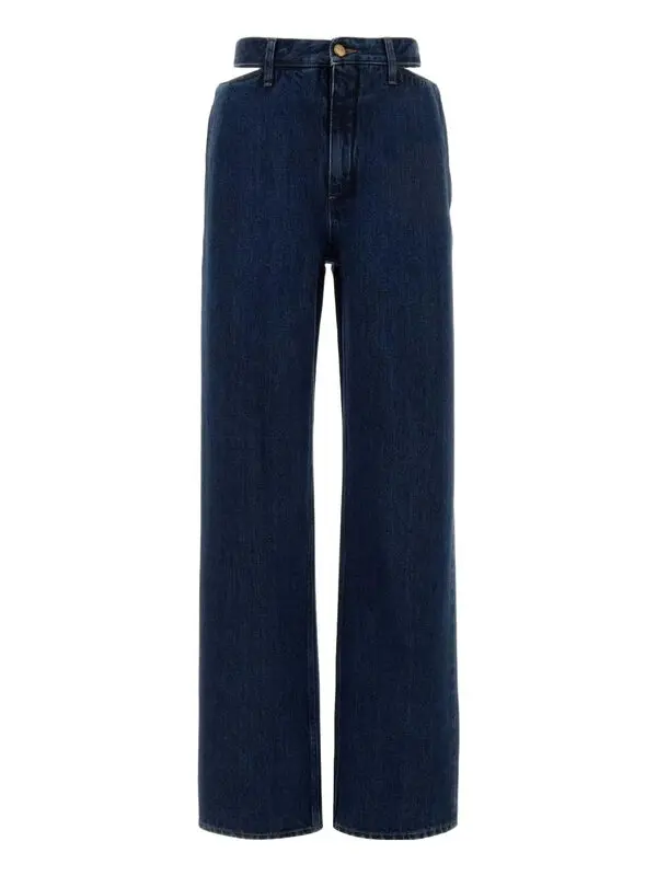JIL SANDER Belt-loop Cut-out Jeans - Navy