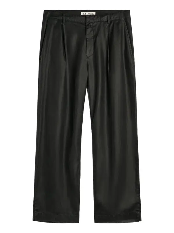 Our Legacy Still Pleated Wide-leg Pants - Black
