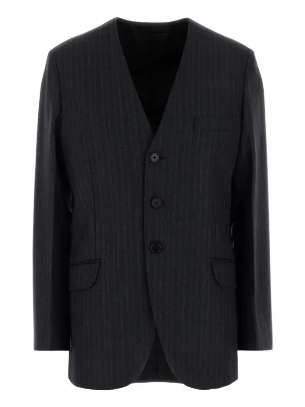 JIL SANDER Pinstripe Single-breasted Blazer - Black