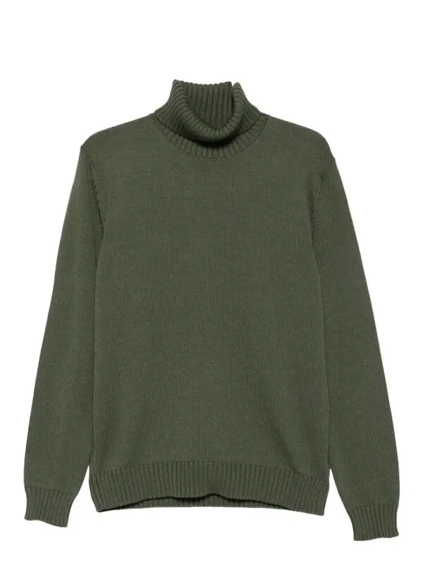 ZANONE Roll Neck Ribbed Sweater - Green