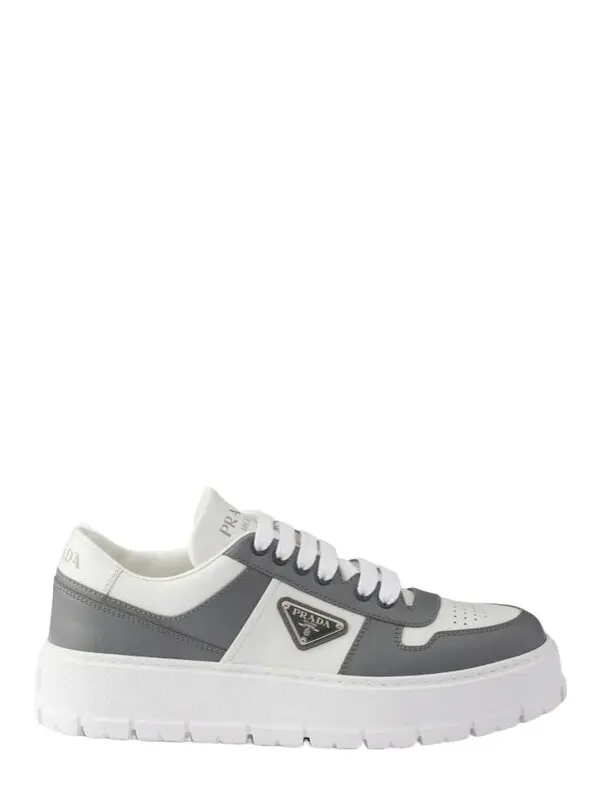 Prada Leather Sneakers - White/steel