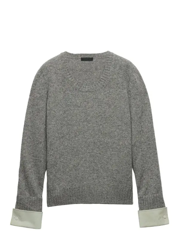 Prada Shetland Wool Scoop-neck Sweater - Grey