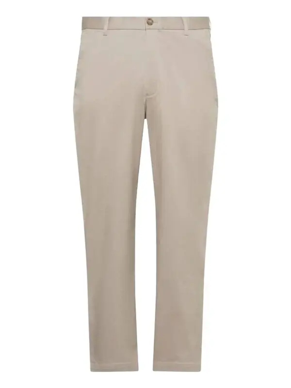 Calvin Klein Logo-embroidered Chino Trousers - Beige