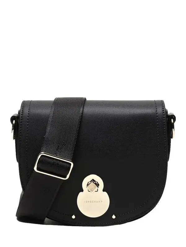 Longchamp Metal Clasp Shoulder Bag - Black