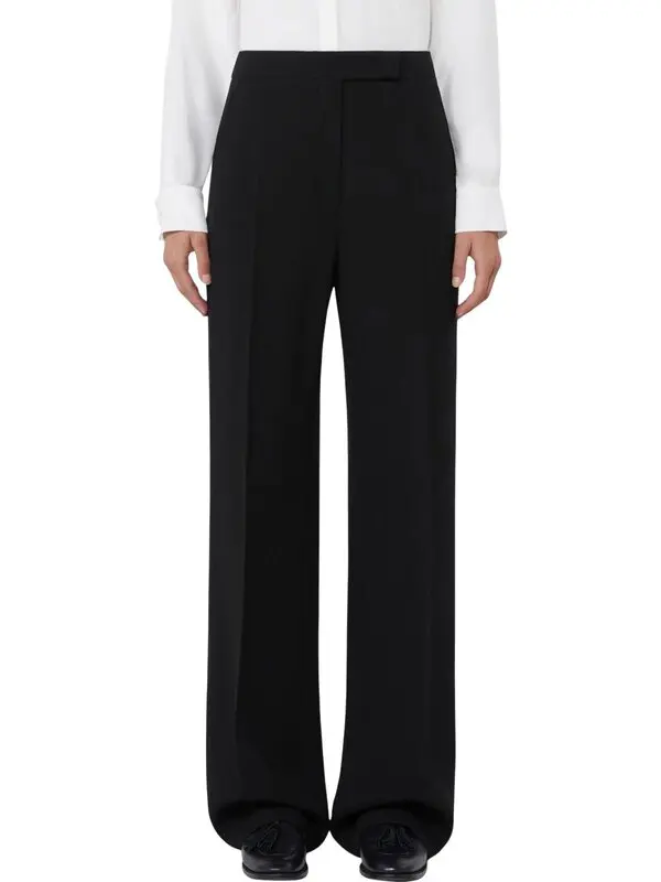 Max Mara Pressed-crease Wide-leg Trousers - Black