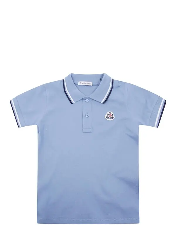 Moncler Short-sleeved Polo Shirt - Light Blue