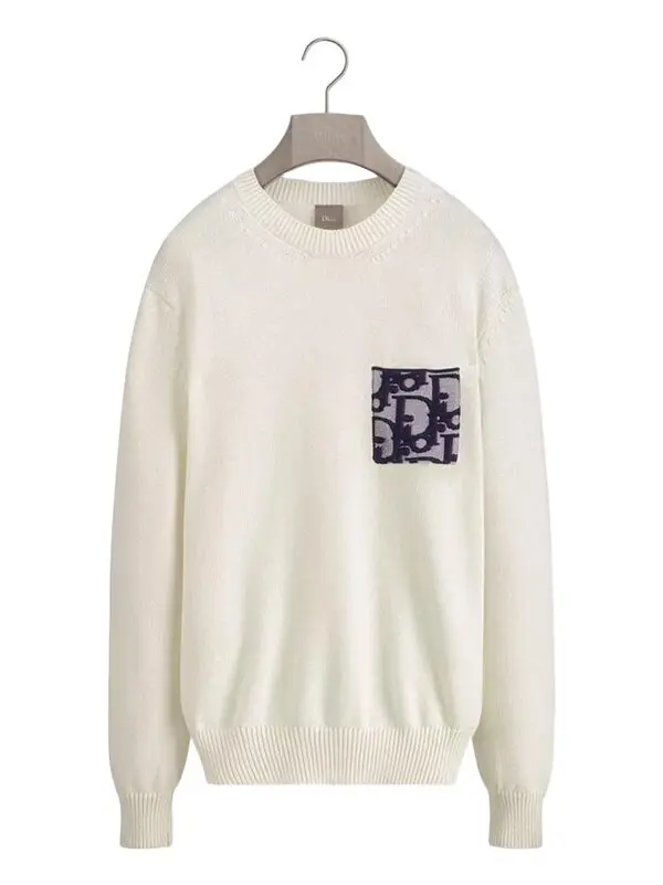 Dior Oblique Jacquard Paneled Sweater - White