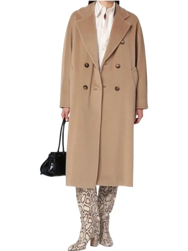 Max Mara Long Sleeve Belted Coat - Nude