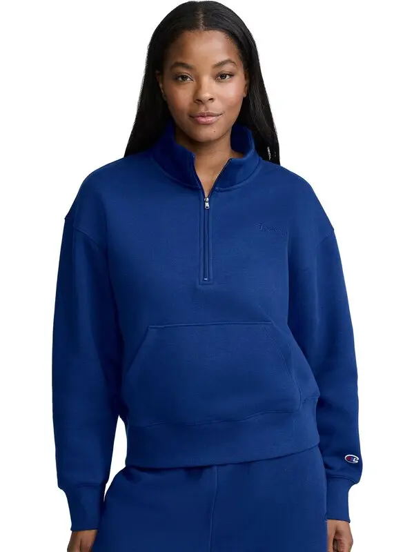 Champion Fleece Mock Neck Quarter-zip - Blue Depths