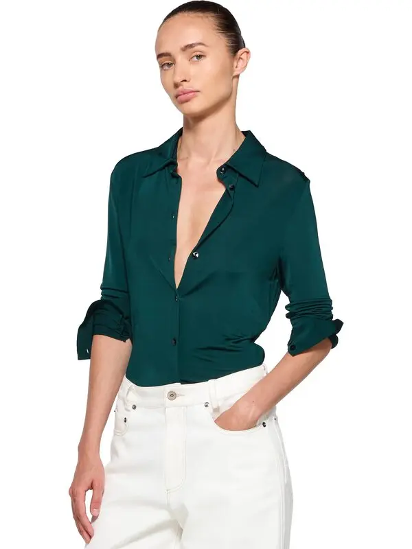 Serena Bute Jersey Stretch Fit Shirt - Green