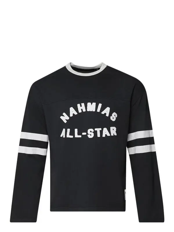 NAHMIAS All Star Varsity Long Sleeve Tee Worn - Black