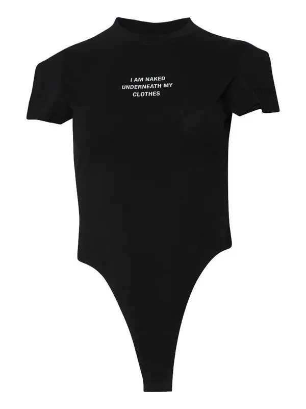 Vetements I Am Naked Under My Clothes" Printed Bodysuit - Black