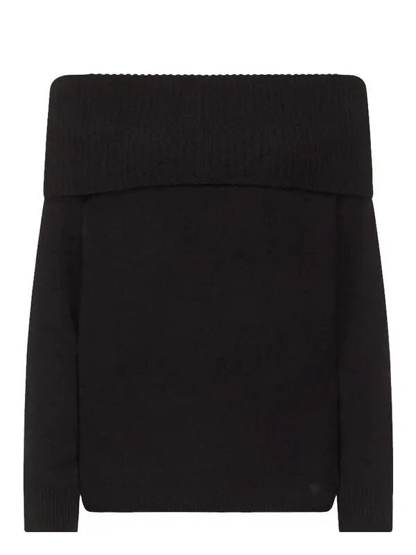 Loulou De Saison Sibyl Off-the-shoulder Cashmere Blend Sweater - Black