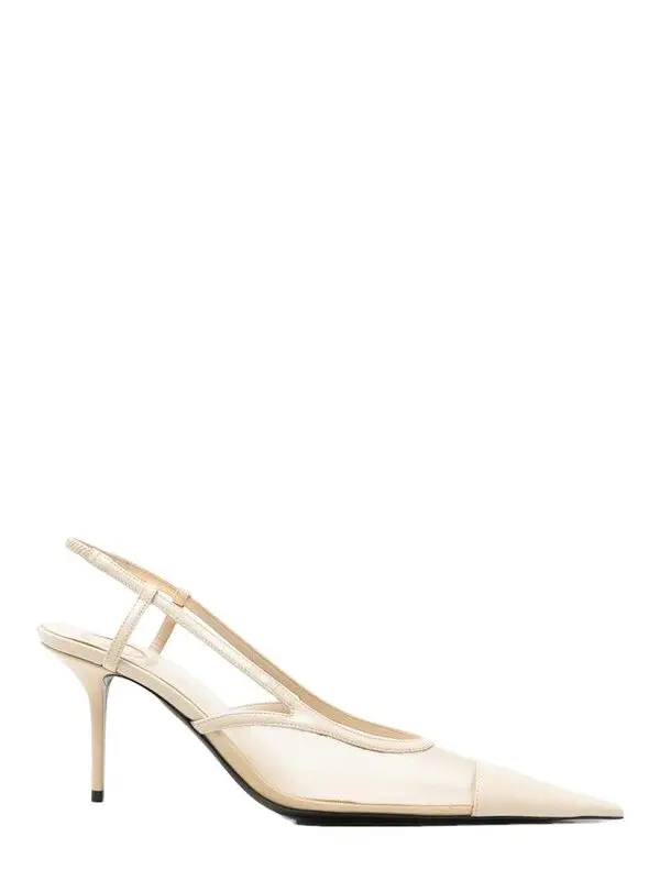 Saint Laurent Slingback Stiletto Heel - Cream