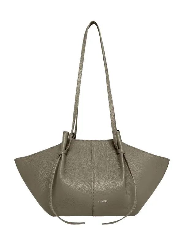 Yuzefi Pebbled Leather Handheld Bag - Cream