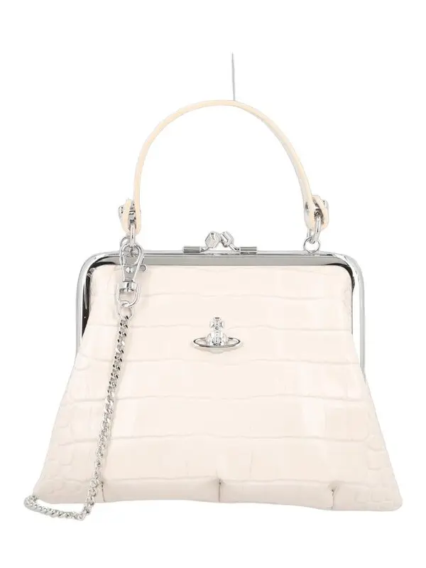 VIVIENNE WESTWOOD Croc Effect Top Handle Bag - Cream